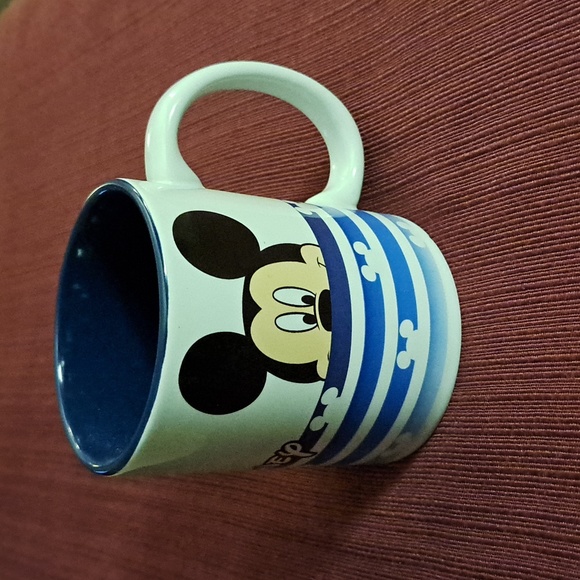 Disney | Dining | Disney Mickey Mouse Blue Striped Mug | Poshmark